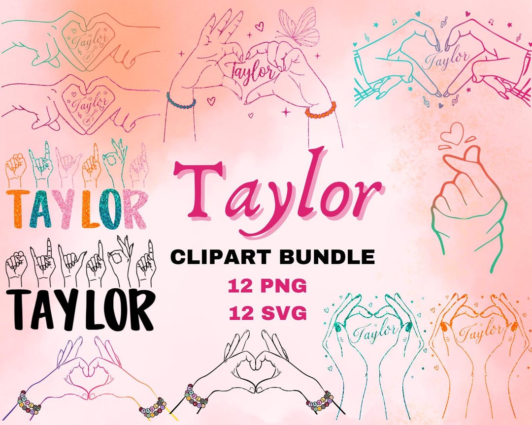 Taylor Clipart, PNG Bundle: Taylor Heart Clipart (digital Download) - Etsy