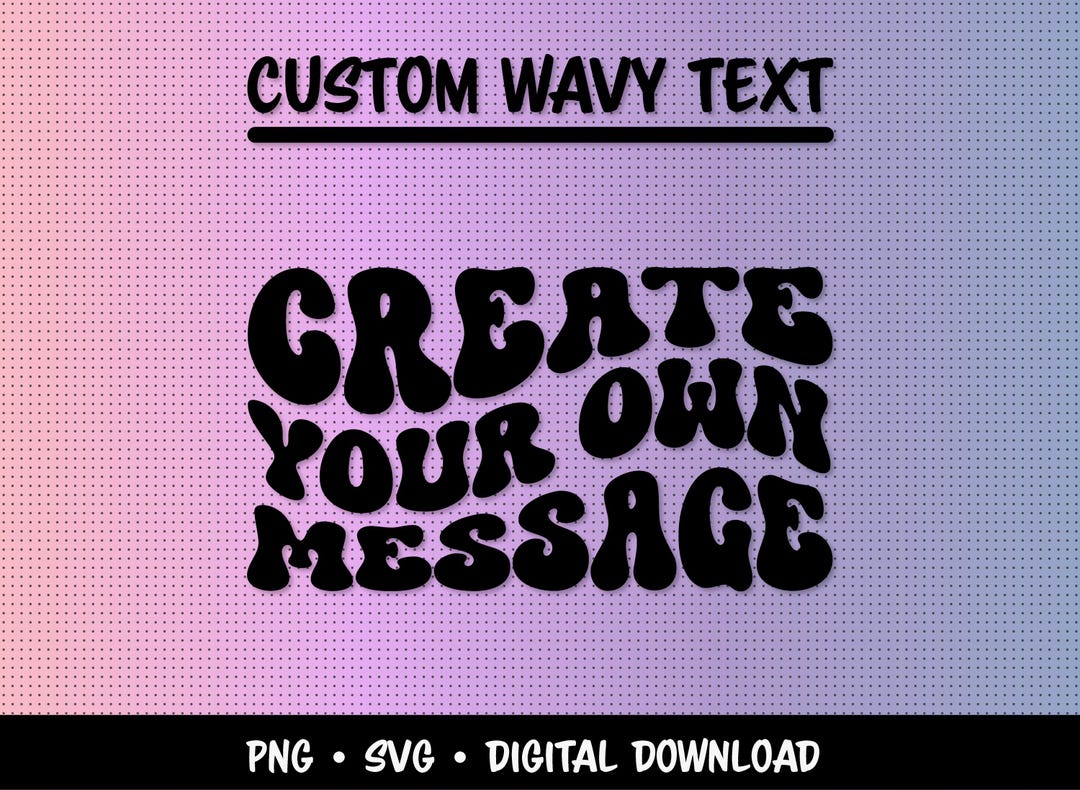 Wavy Custom Retro Font Clipart: (printable SVG and PNG Files) - Etsy