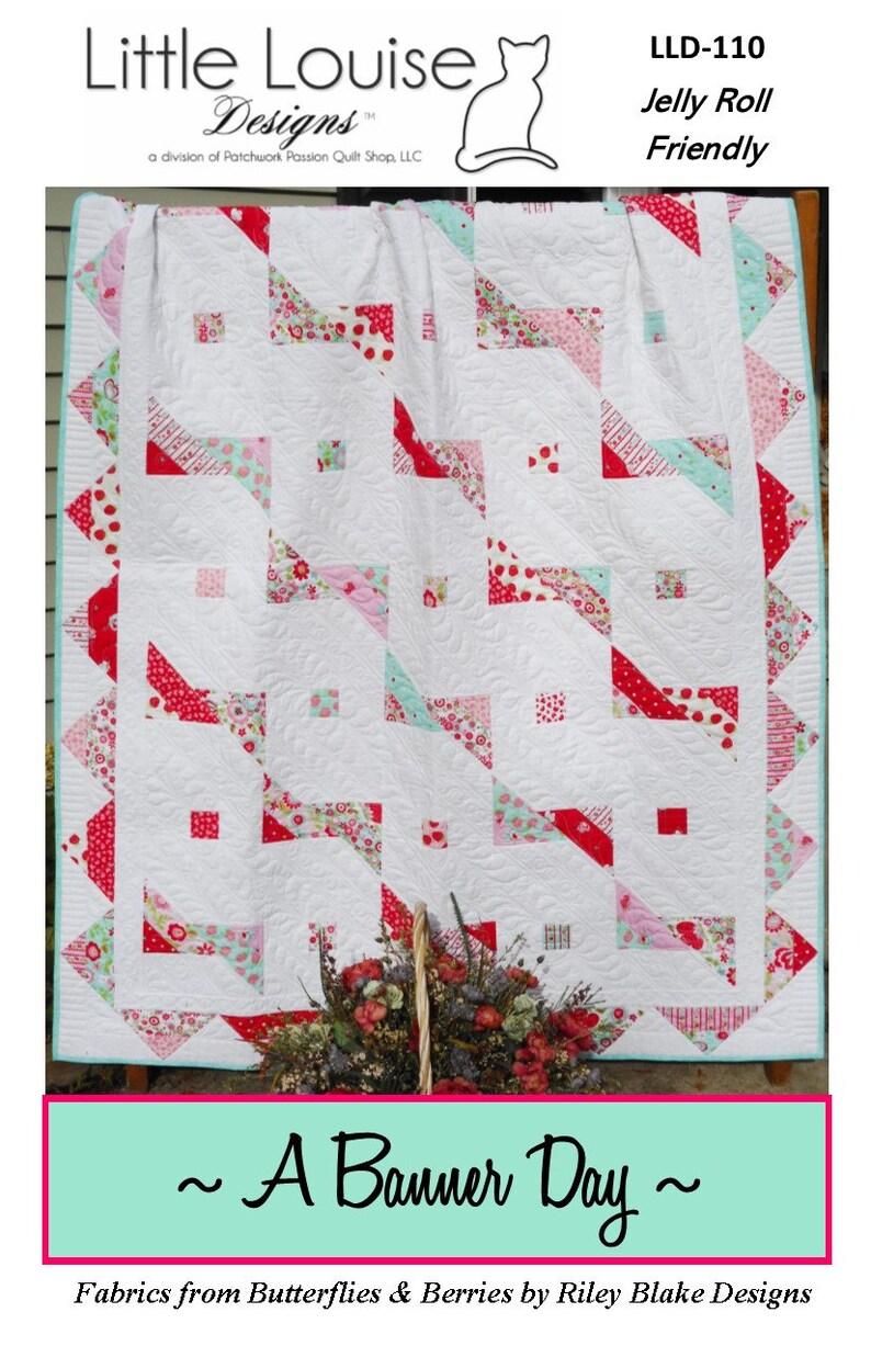 Modern Quilt Pattern A Banner Day Jelly Roll Pattern Sizes - Etsy