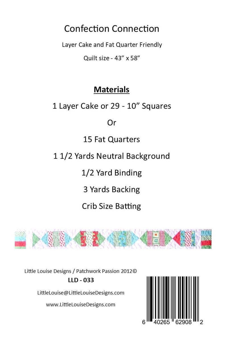 Confection Connection Quilt Pattern: Layer Cake, Fat Quarter Friendly ...