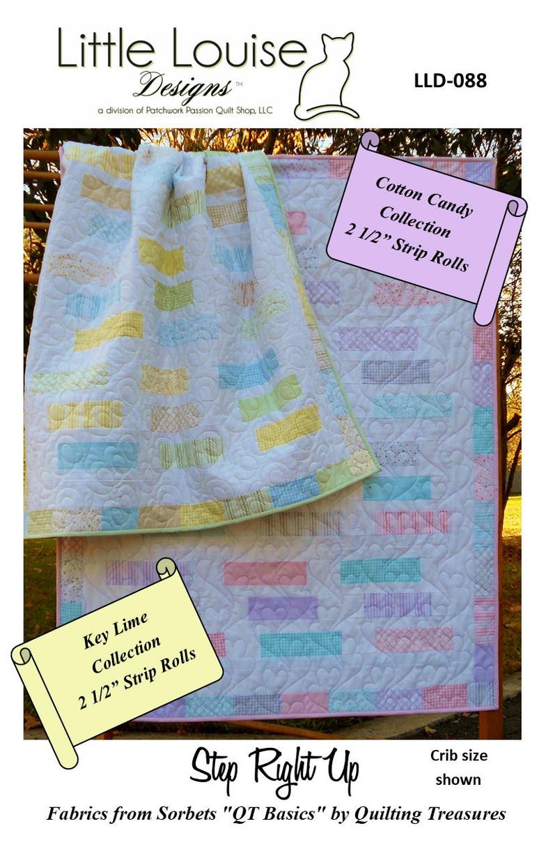 Step Right up - PDF INSTANT DOWNLOAD Jelly Roll Quilt Pattern - Crib to ...