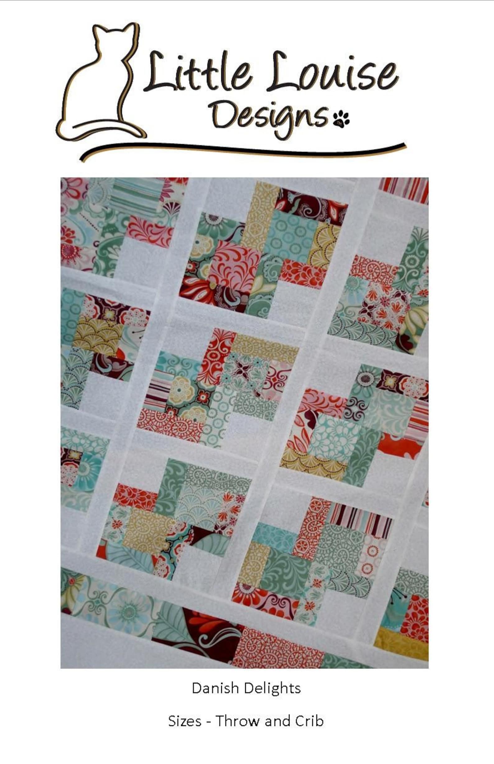 Quilt Pattern Danish Delights Layer Cake Quilt Pattern 3 Sizes Quick ...