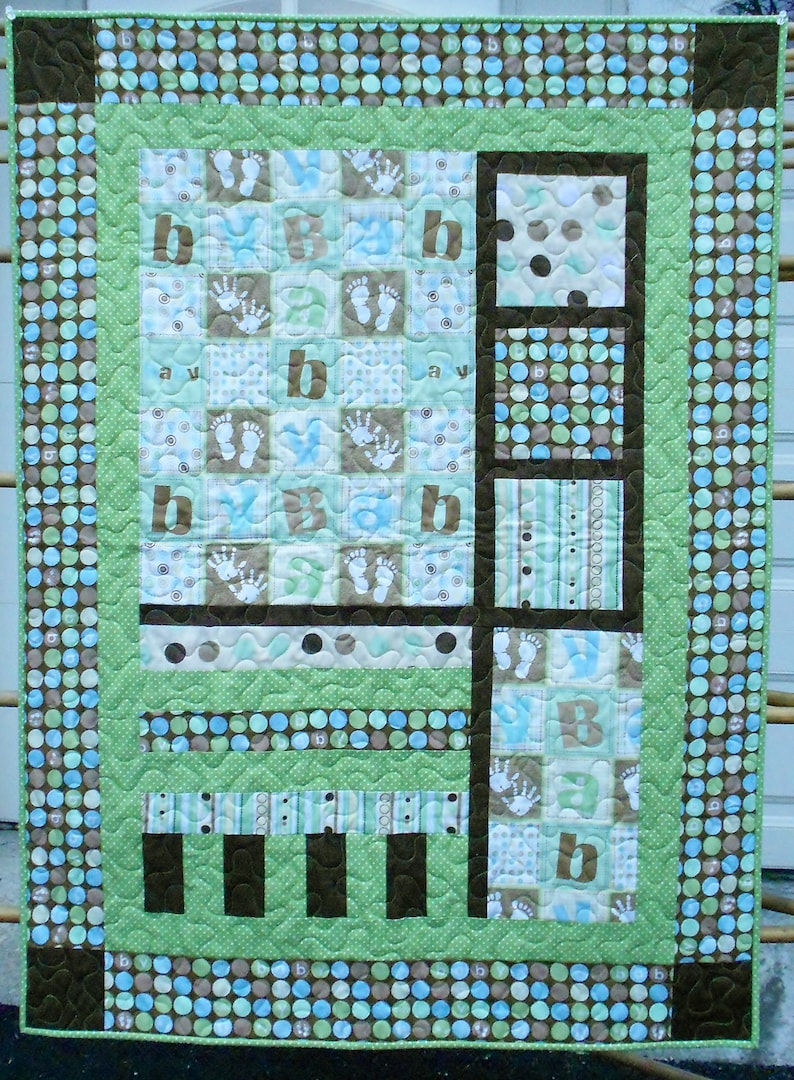 Baby Quilt Pattern Forest Frolic Crib Size With Pillow | Etsy