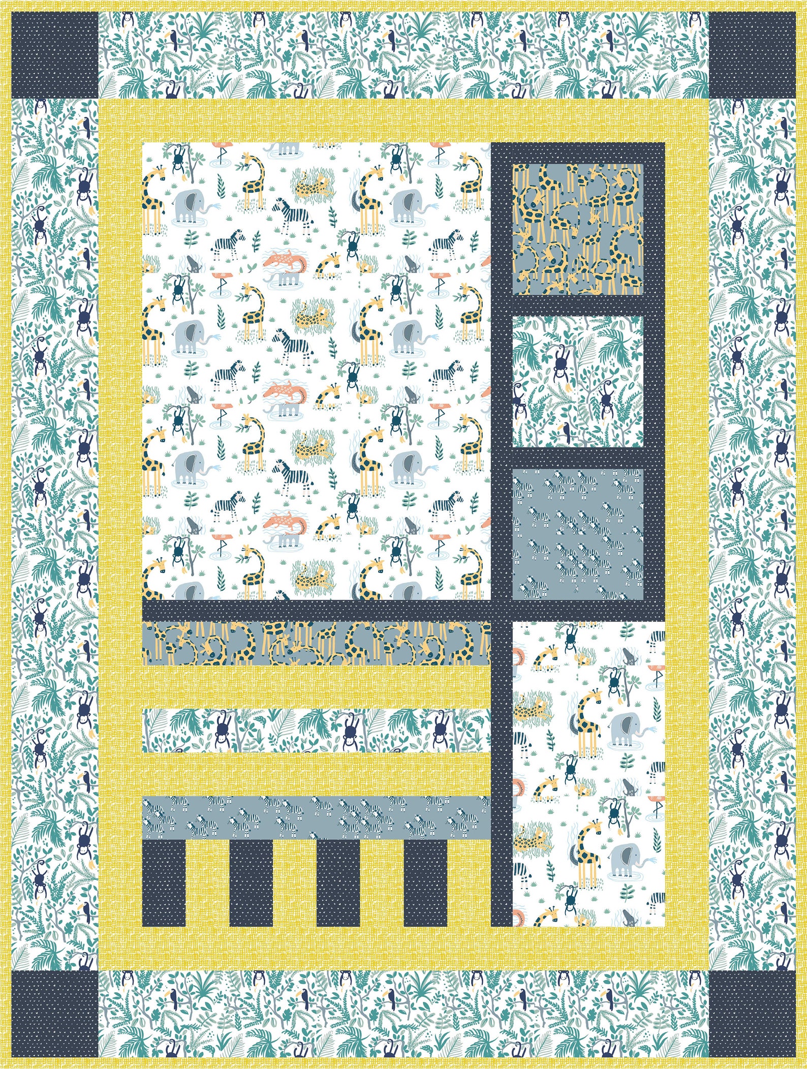 Baby Quilt Pattern Forest Frolic Crib Size With Pillow - Etsy