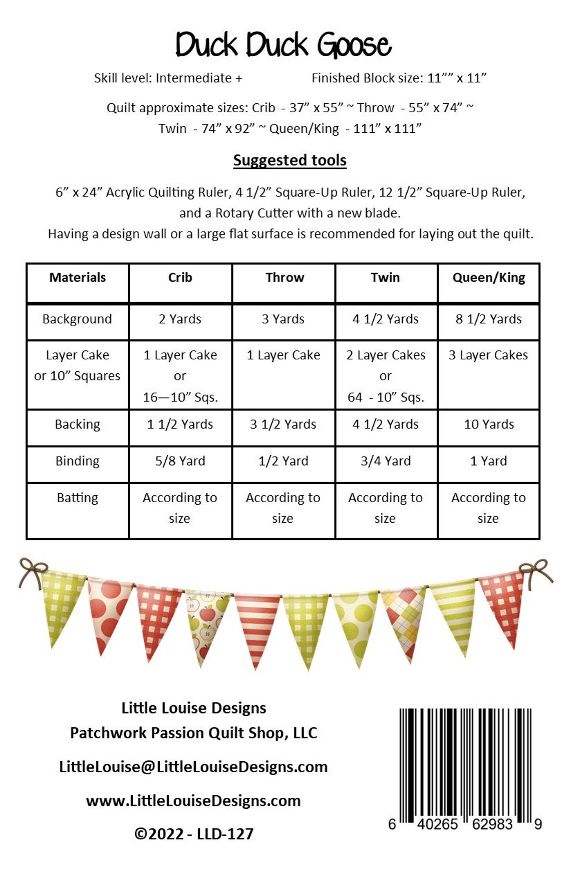 Duck Duck Goose Quilt Pattern by Little Louise Designs - Hard Copy ...