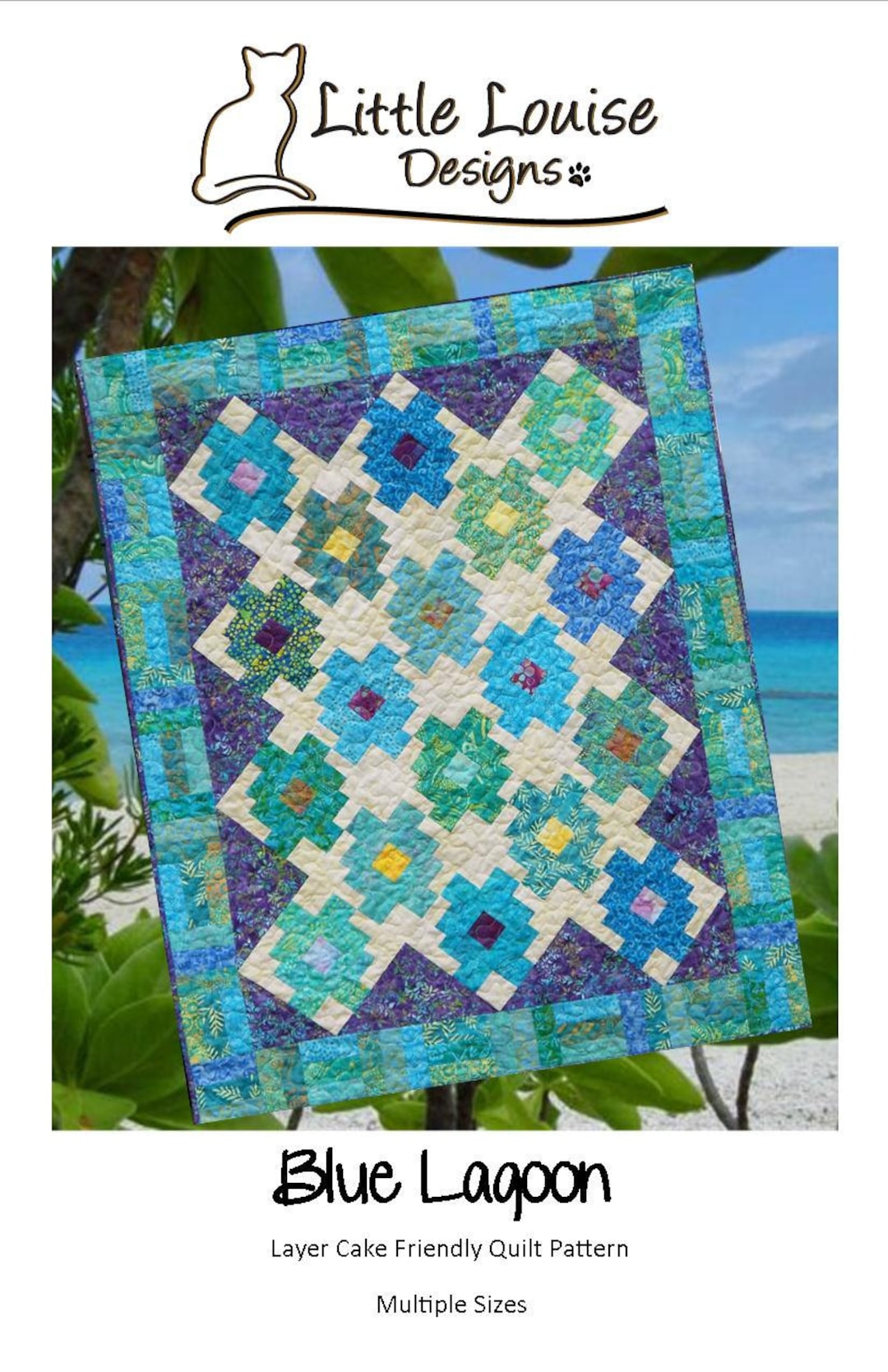 Blue Lagoon Quilt Pattern - Baby to King Size - Layer Cake Friendly ...
