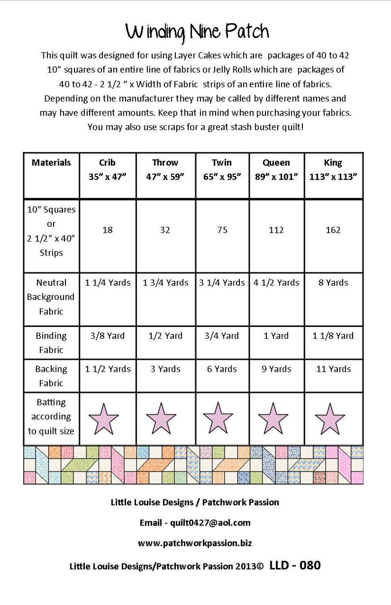 Winding Nine Patch Quilt Pattern PDF INSTANT DOWNLOAD Layer - Etsy