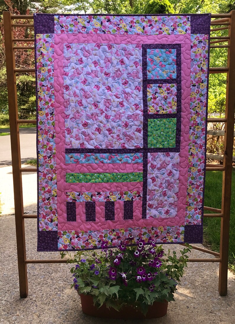 Baby Quilt Pattern Forest Frolic Crib Size With Pillow - Etsy