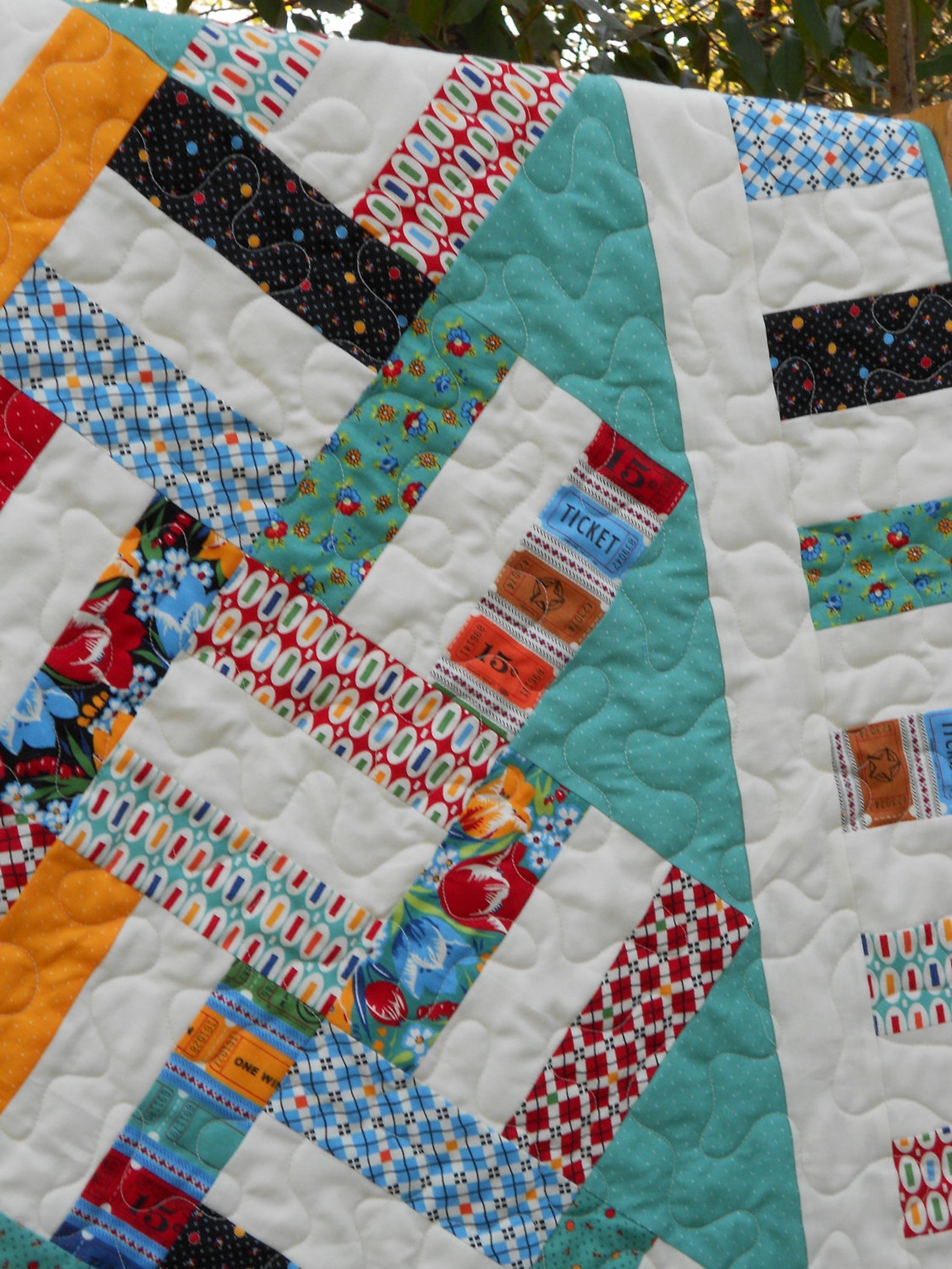 Jelly Roll Quilt Pattern: Pickup Sticks, Baby & Throw Sizes (PDF ...