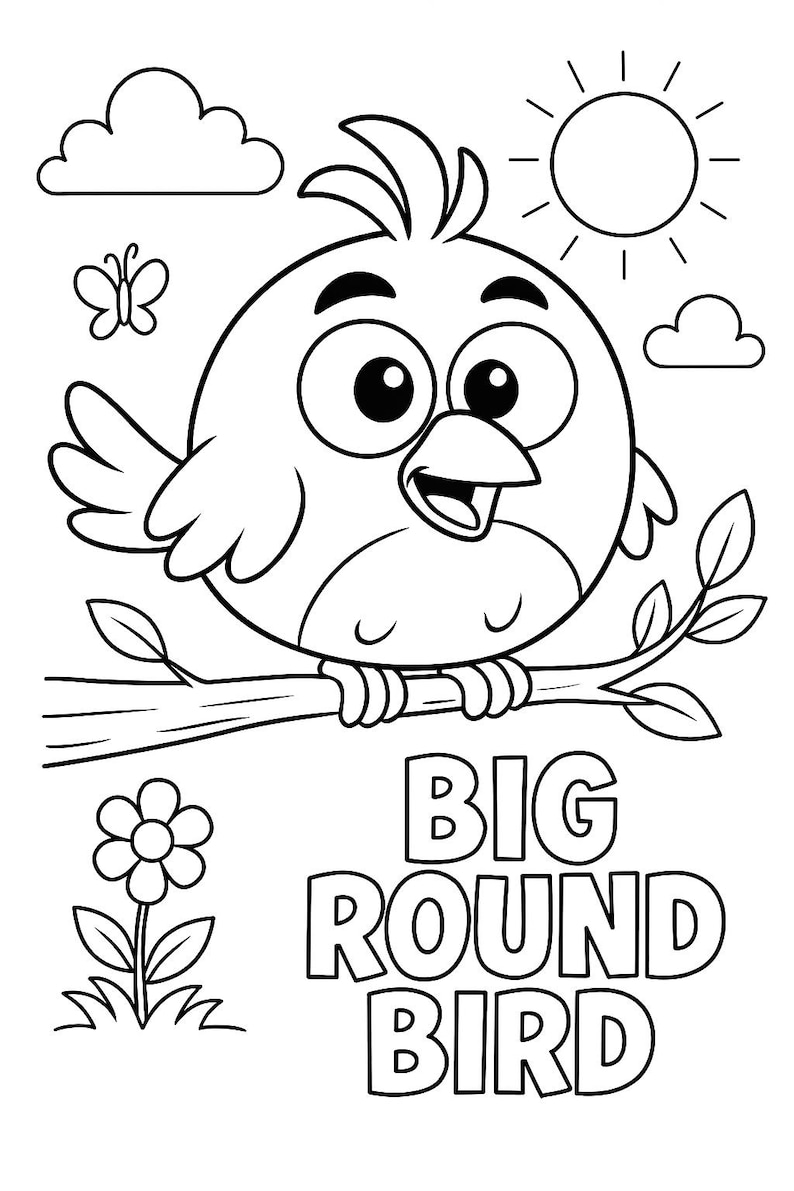 Funny Birds Coloring Book for Kids | 30+ Printable Pages | Cute Cartoon ...