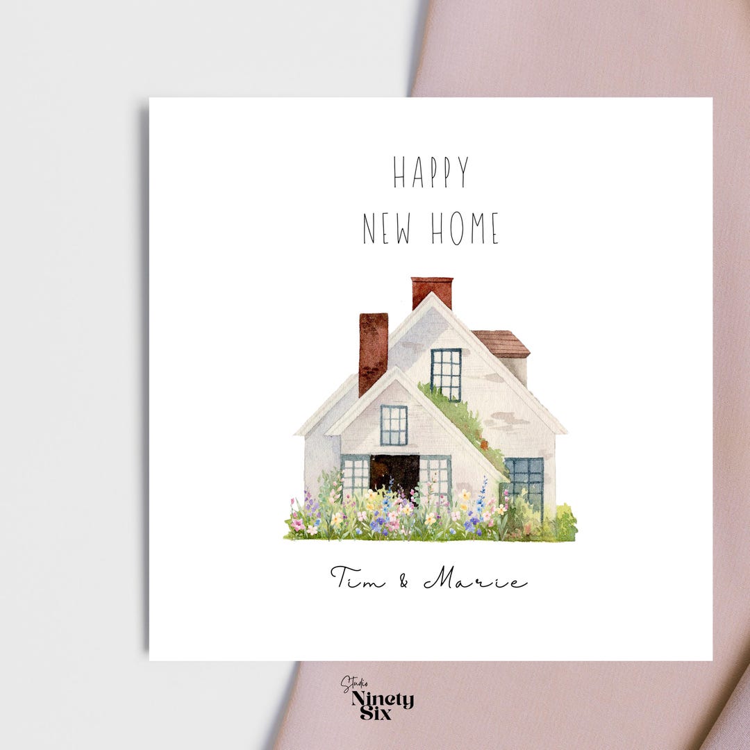 Personalized New Home Card – Happy New Home, Moving Card With Name ...
