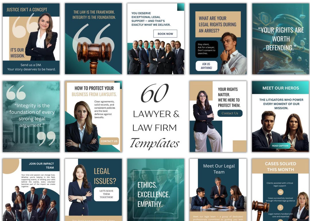 Lawyer Instagram Templates | Law Firms | Legal Social Media Posts ...