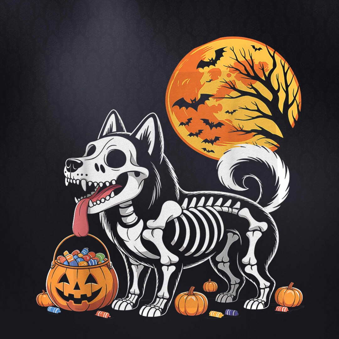Halloween Dog Png, Skeleton Husky PNG, Cute Dog Png, Funny Halloween ...