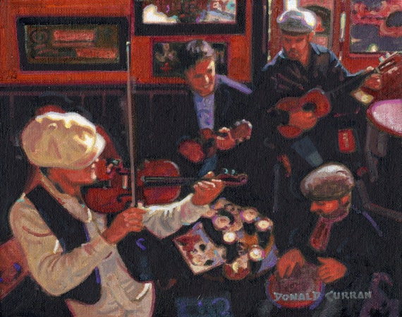 Color Print of Oil Painting Music Session Ireland | Etsy