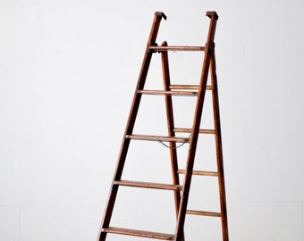 Vintage Painter's Ladder 5.5 Ft Ladder Wooden Folding | Etsy
