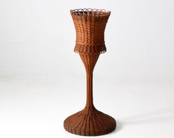 Antique Wicker Pedestal Plant Stand Circa 1900 Fernery - Etsy
