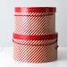 Vintage Candy Cane Stripe Hat Boxes Pair - Etsy