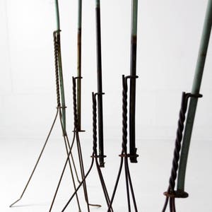 Antique American Lightning Rods, 5 Pc Collection Copper Verdigris ...