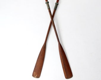 Vintage Oars, Wooden Oars, Pair Boat Oars, Rustic Oars, Oars With Locks ...
