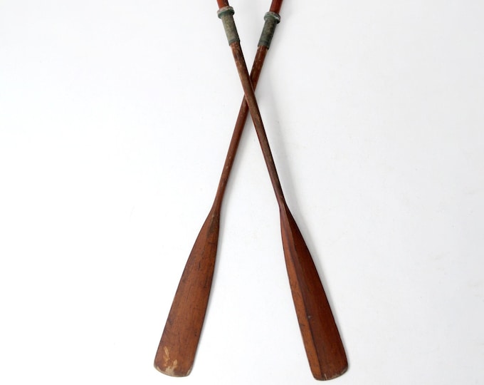 Vintage Wooden Oars Pair - Etsy