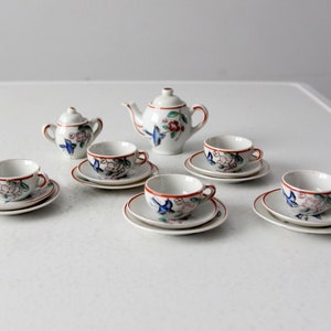 Vintage Japanese Miniature Porcelain Tea Set - Etsy