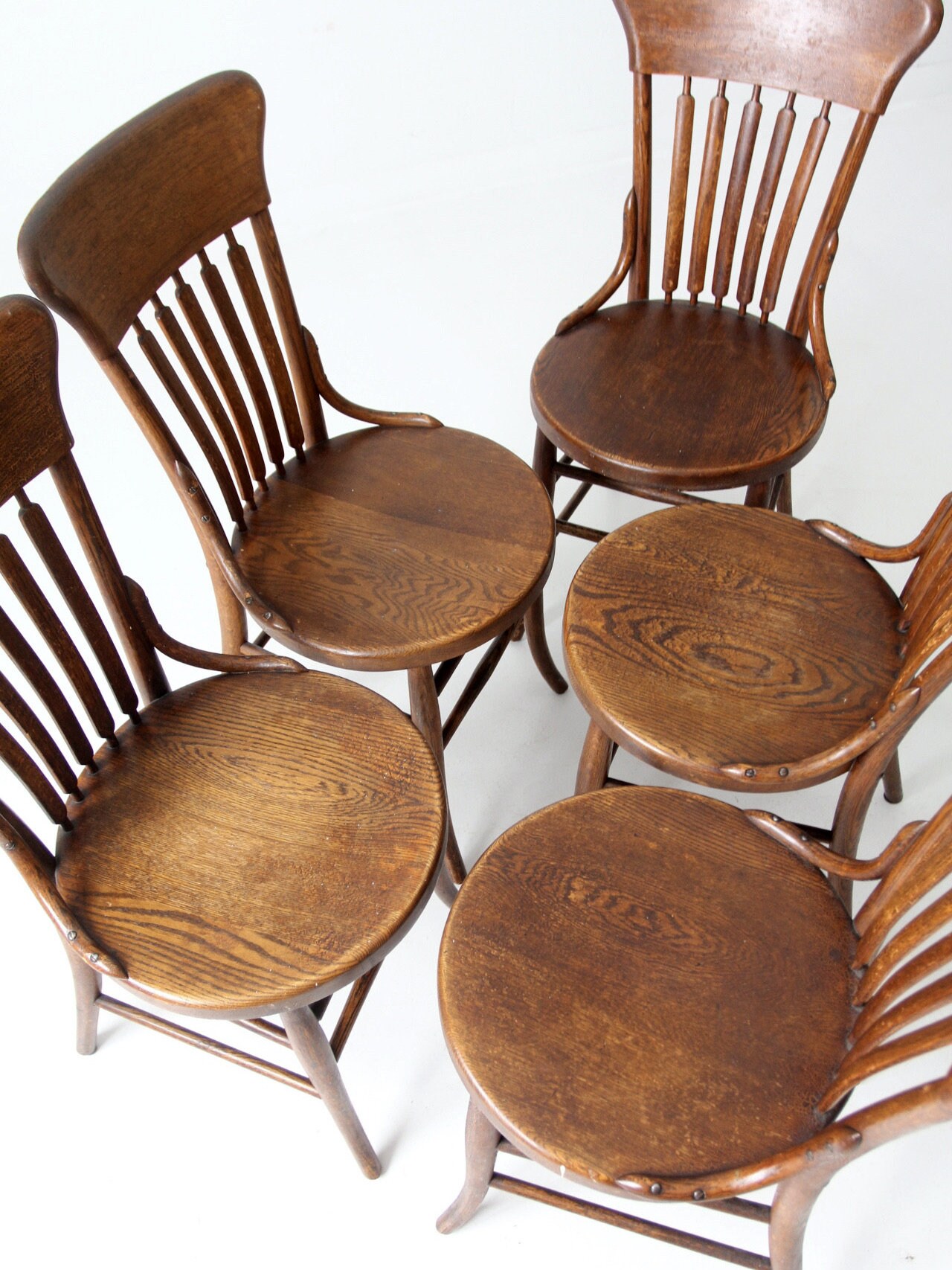 Antique Phoenix Chair Co. Dining Chairs Set of 5 - Etsy
