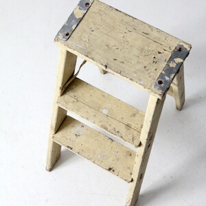 Vintage Painted Wooden Step Ladder - Etsy