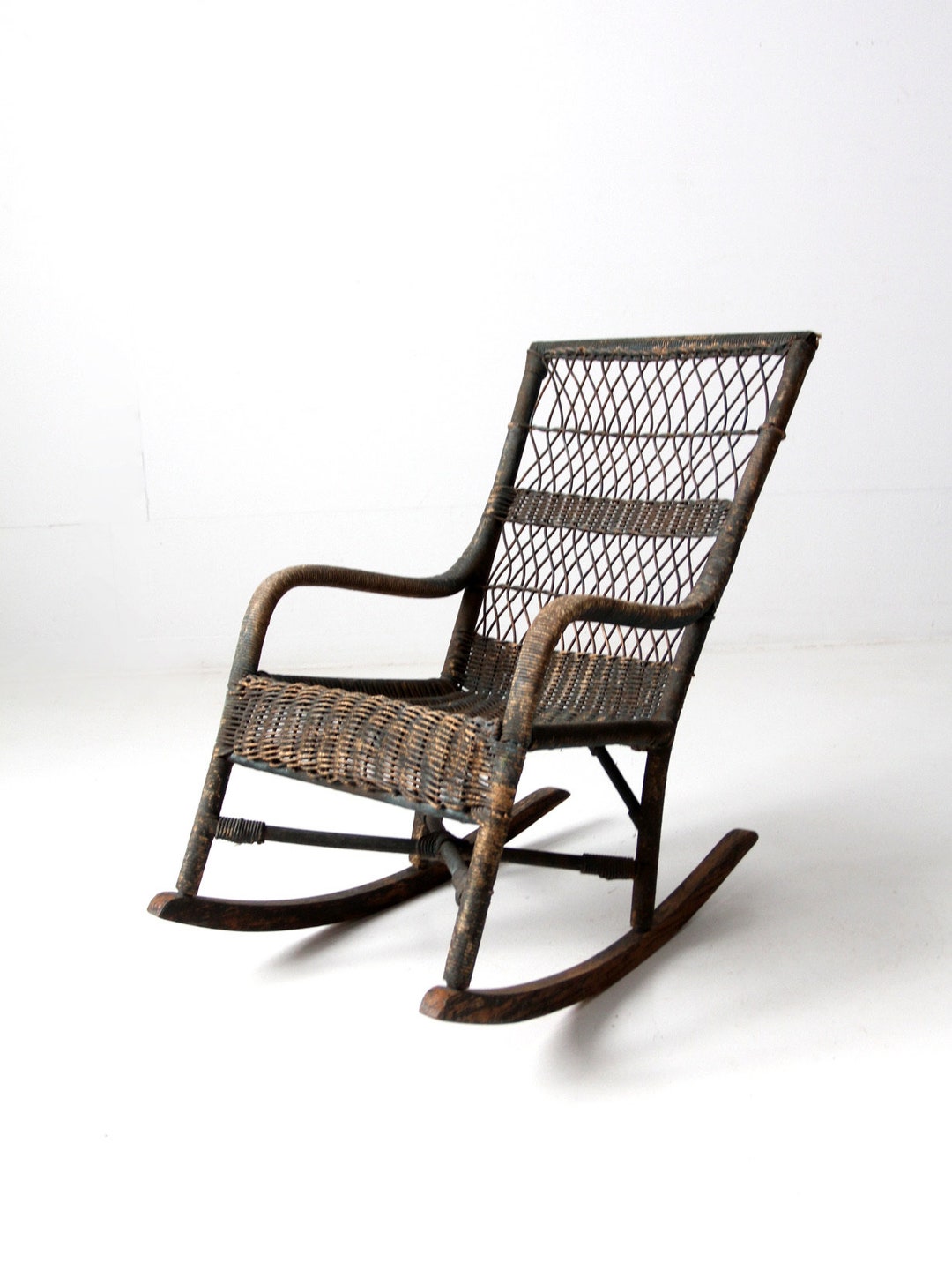 Antique Wicker Rocking Chair - Etsy