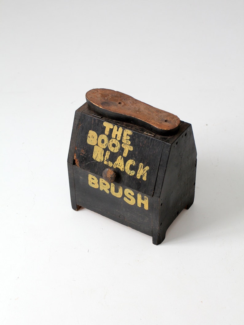 Antique Boot Shine Box Primitive Shoe Shine Stand - Etsy