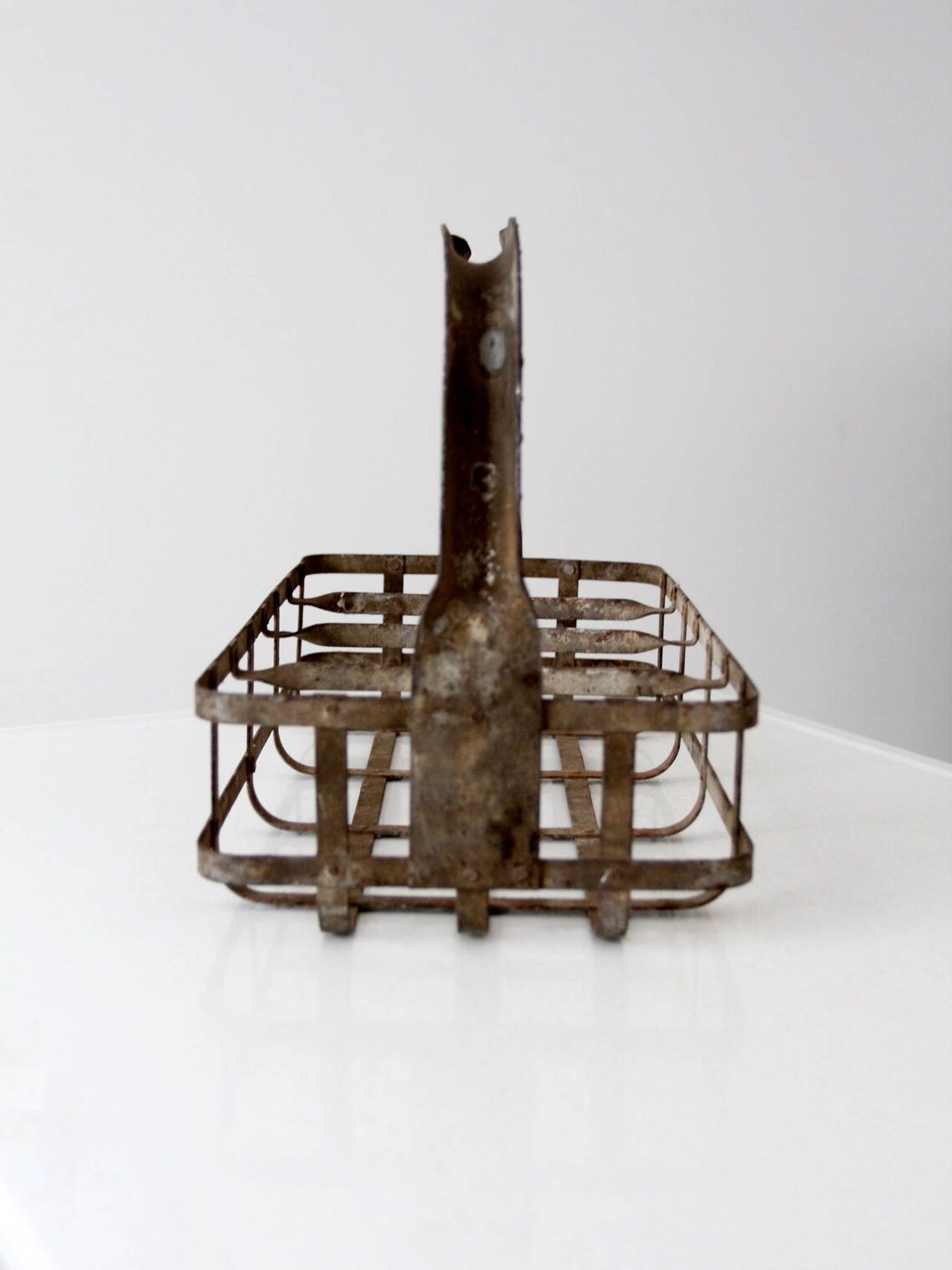 Vintage Milk Bottle Carrier Metal Tote Basket - Etsy