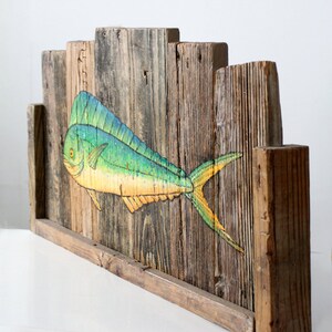 Vintage Rustic Folk Art Painted Fish Sign - Etsy