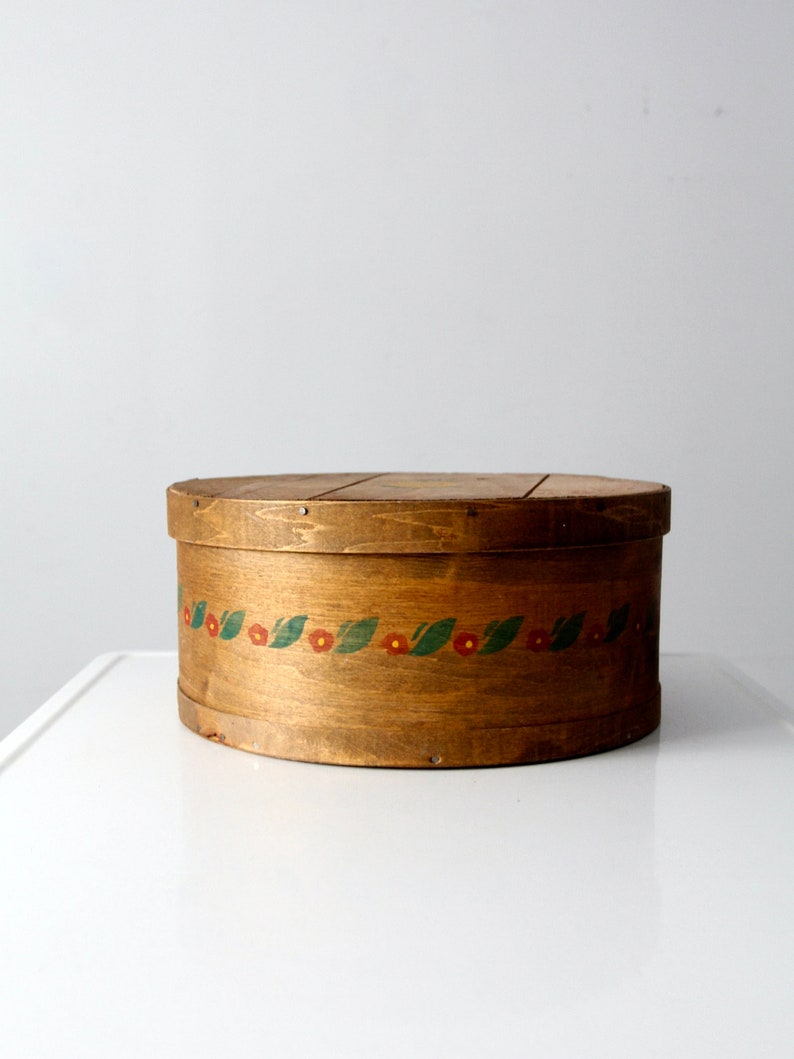 Vintage Stencil Painted Cheese Box - Etsy