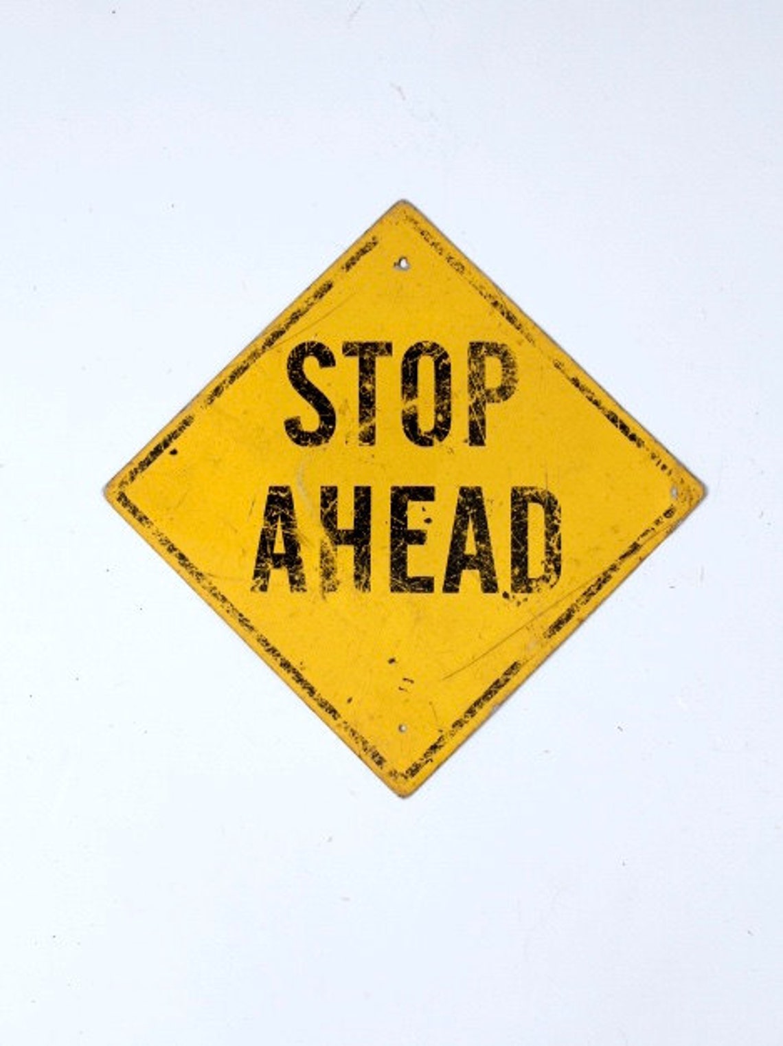 Stop Ahead Sign American Road Sign Yellow Warning Sign | Etsy