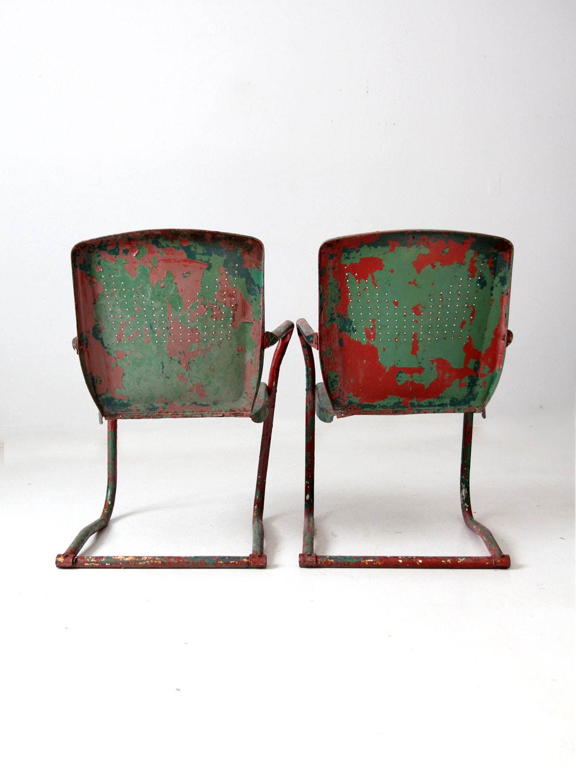 Mid-century Metal Patio Chairs Pair - Etsy