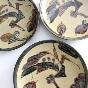 Vintage Studio Pottery Plates Set of 3 - Etsy