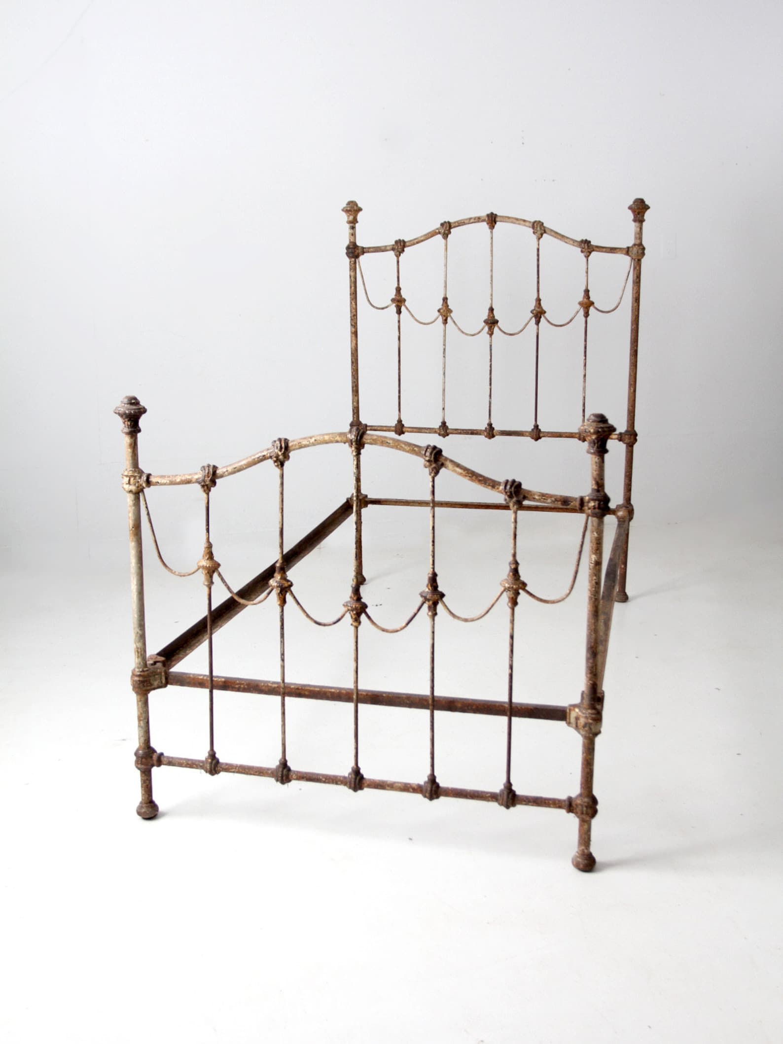 Antique Victorian Iron Twin Bed - Etsy