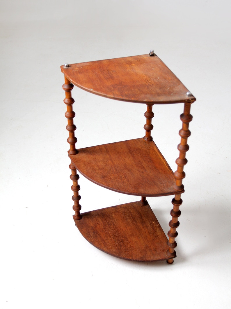 Antique Folk Art Spool Corner Shelf Etagere - Etsy