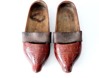Now on SALE 50% OFF French Sabots Hand Carved Child's Wooden Shoes With ...