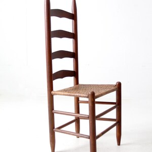 Vintage Woven Seat Ladder Back Chair - Etsy