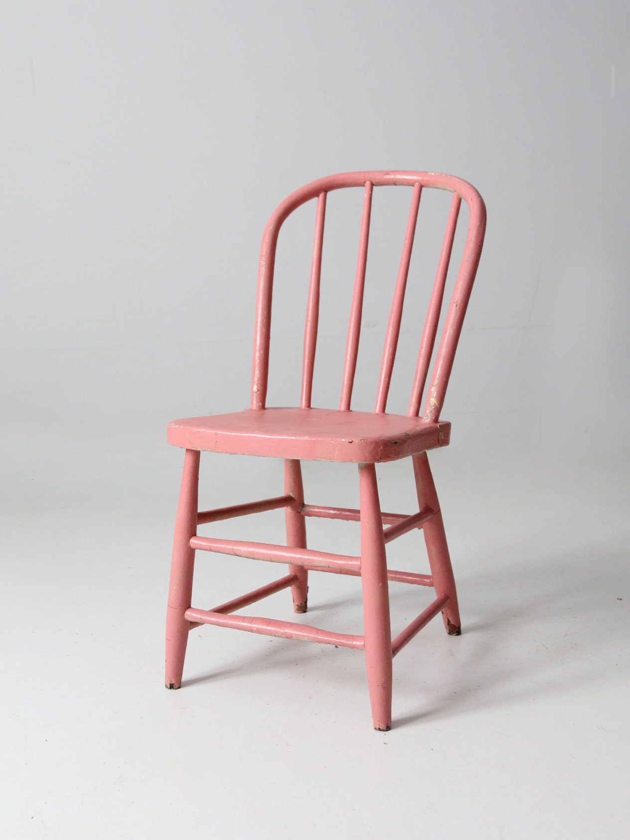 Antique Pink Spindle Back Chairs Pair - Etsy