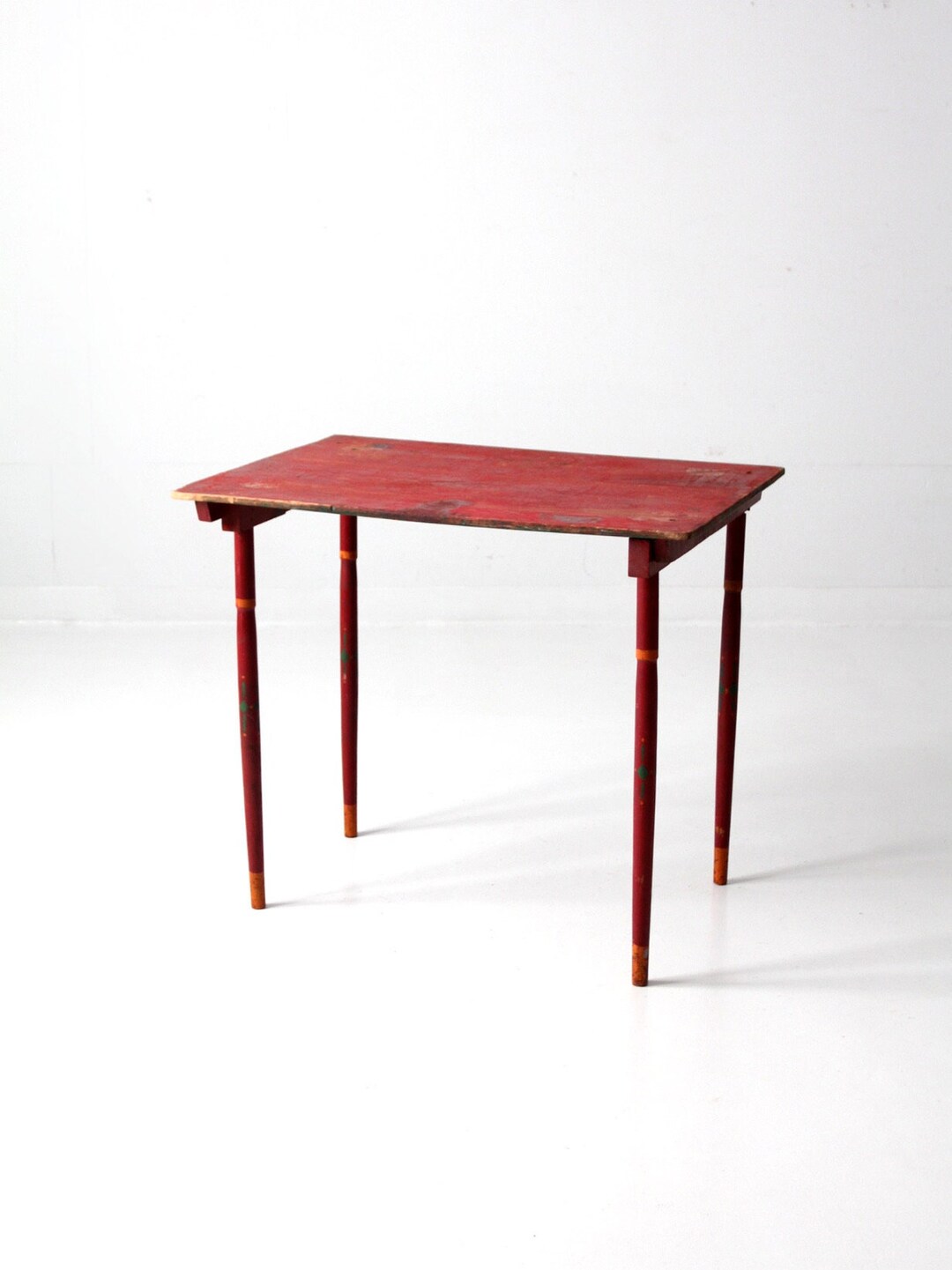 Antique Painted Wood Folding Table / Red Accent Table - Etsy
