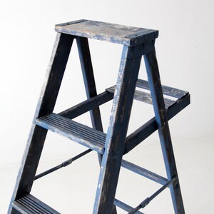 Vintage Blue Wooden Ladder, Decorative Ladder - Etsy