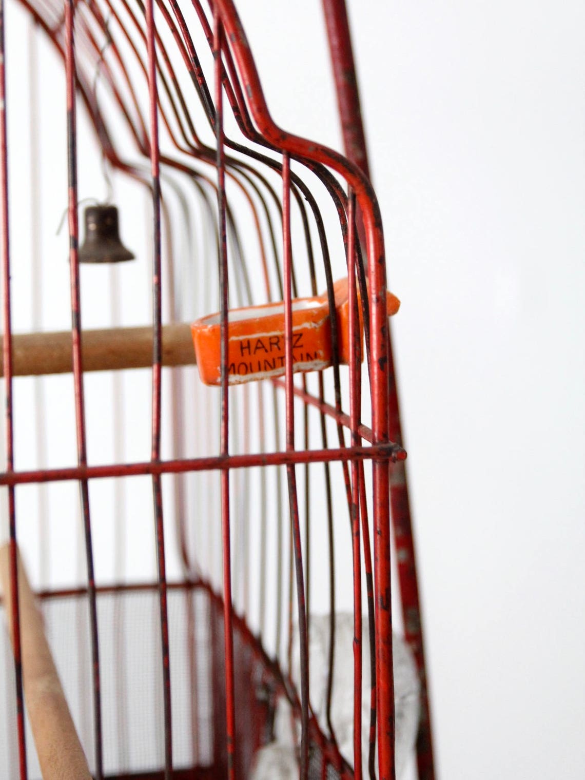 Antique Red Bird Cage on Stand Crown Bird Cage and Cast Iron - Etsy