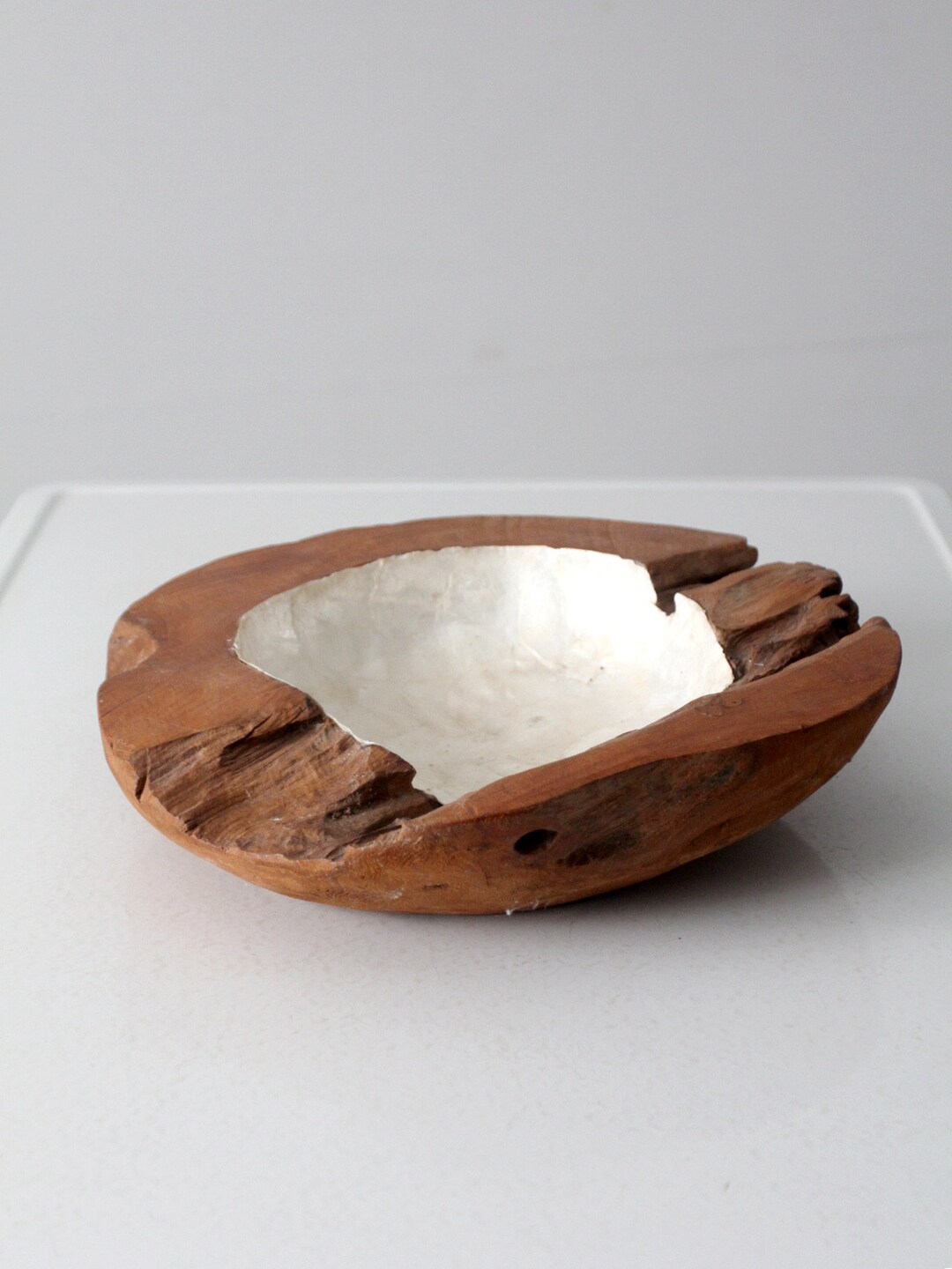 Vintage Teak and Mother of Pearl Bowl - Etsy