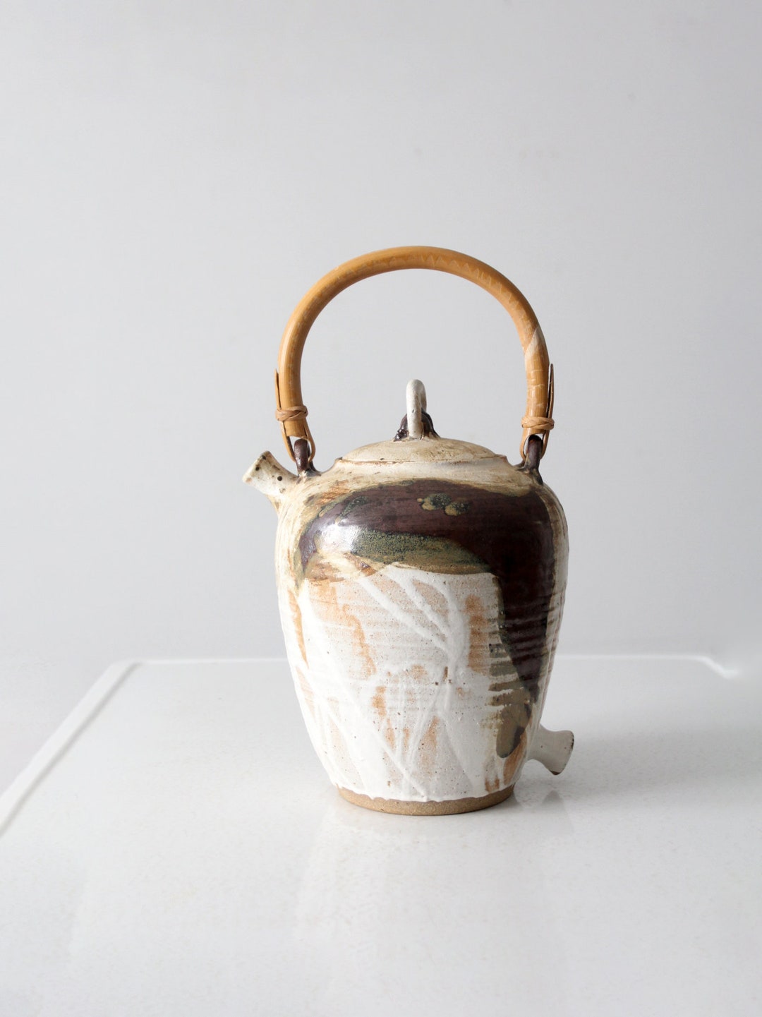 Vintage Greg White Studio Pottery Tea Pot - Etsy