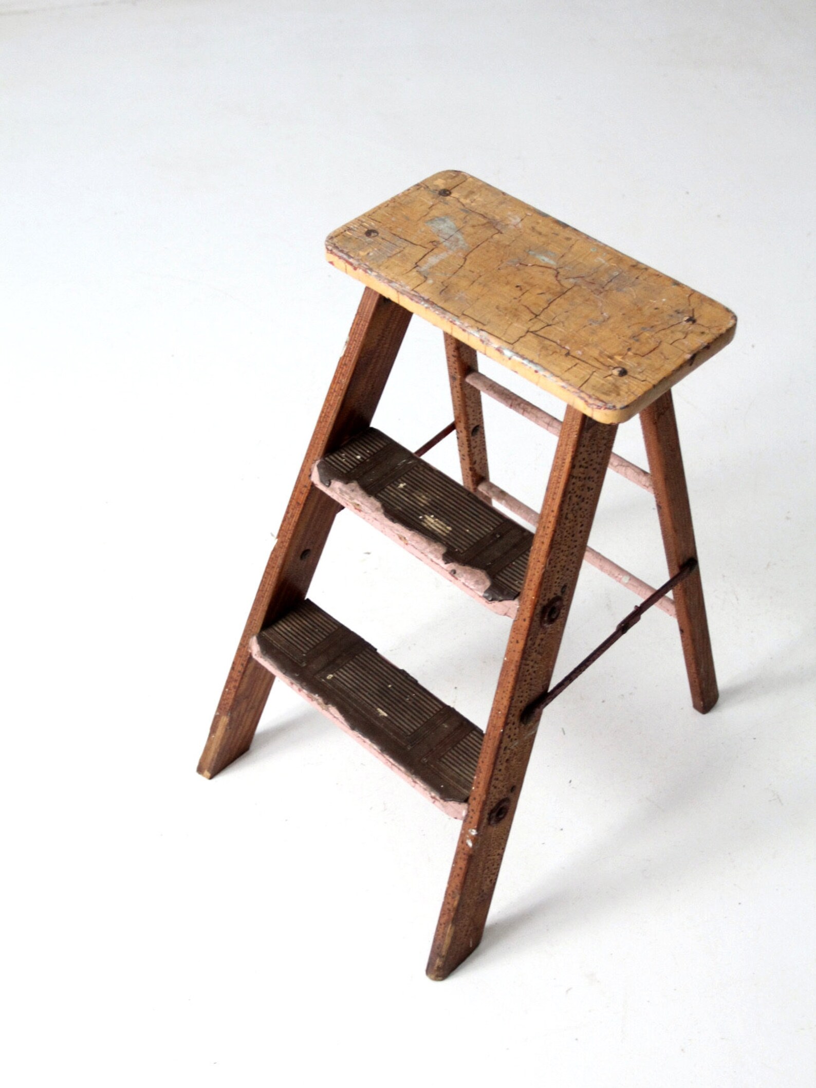 Vintage Step Ladder Rustic Wooden Stepstool - Etsy