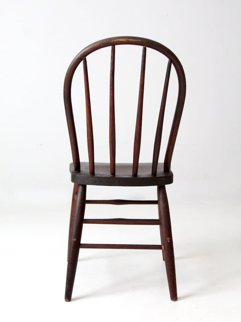 Antique Spindle Back Chair With Painted Stripe Accent - Etsy