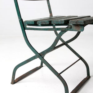 Antique Painted Wrought Iron Folding Chairs Pair - Etsy