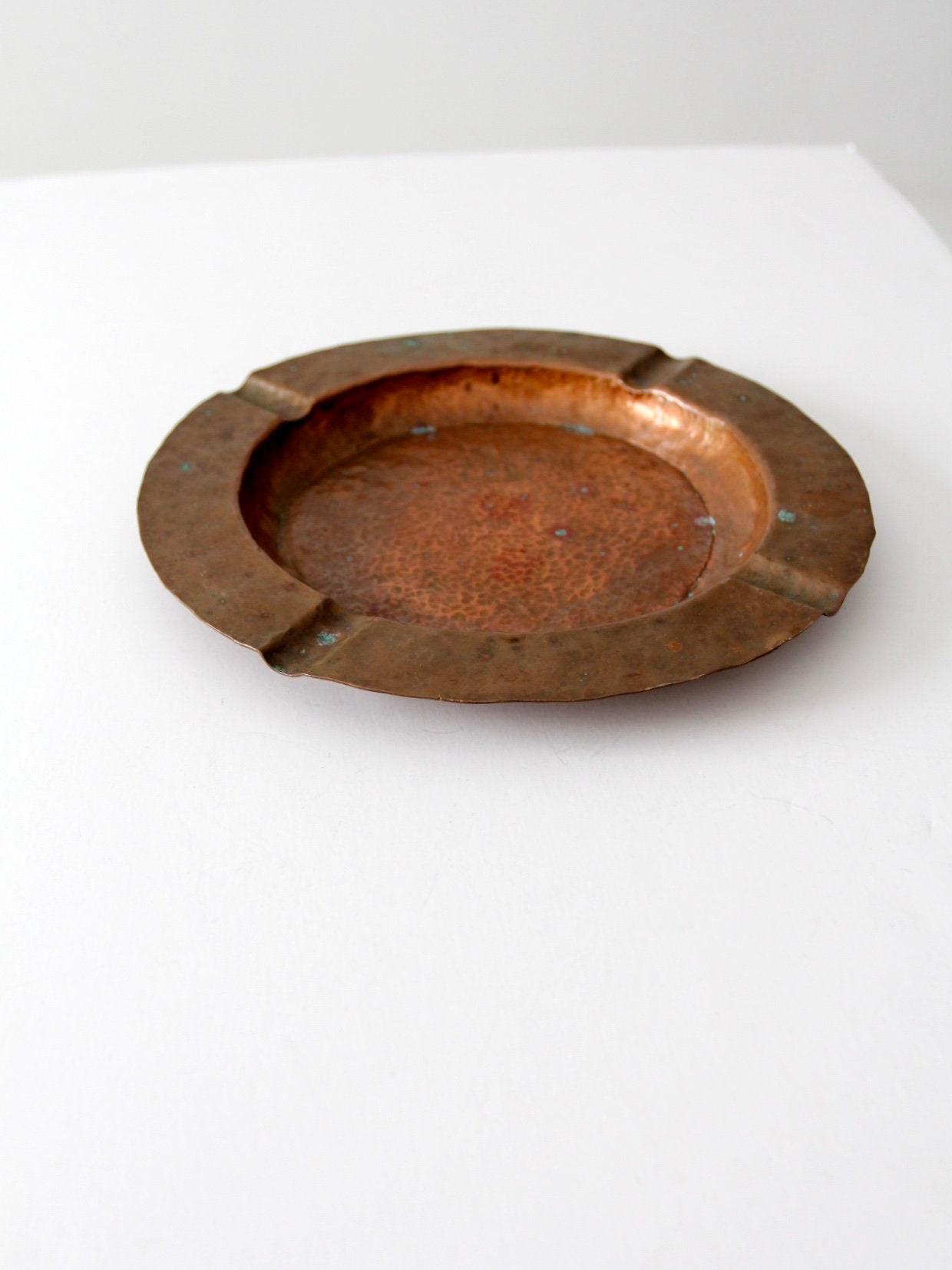 Vintage Solid Copper MCM Era Cigar Ashtray With Geometric Design ...