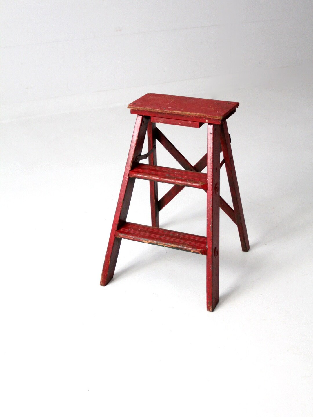 Vintage Painted Wood Step Ladder - Etsy